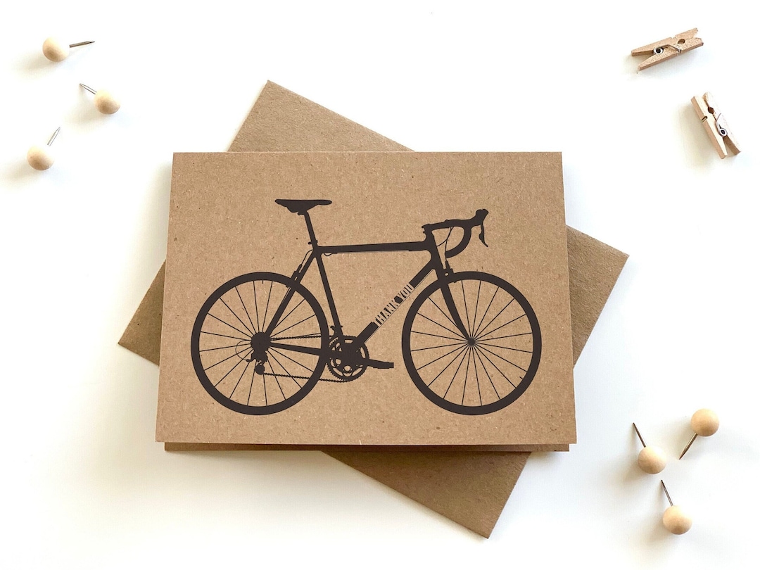 Road Bike Thank You Cards With Envelopes, Personalized Bicycle ...