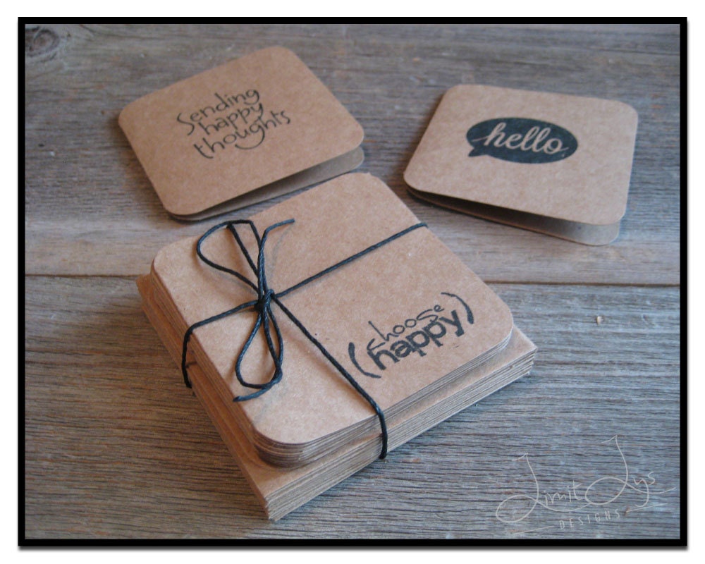 Mini Cards Happy Thoughts Happy Cards With Envelopes Hello - Etsy