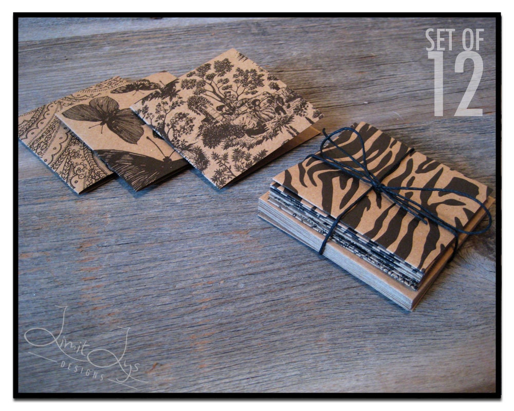 3x3 Note Cards With Envelopes Kraft Mini Cards and Envelopes - Etsy