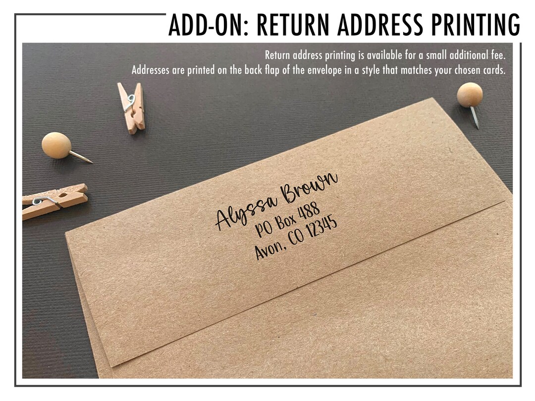Add-on: Return Address Printing - Etsy