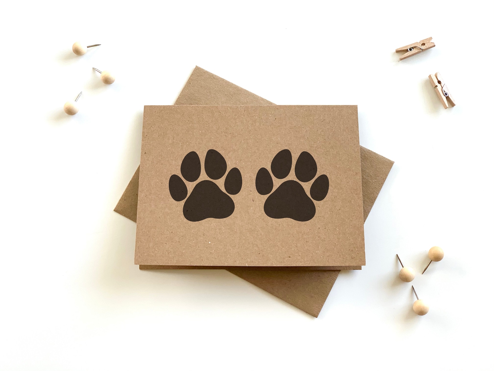 Paw Print Thank You Cards With Envelopes - Dog Thank You Notes - Pet ...