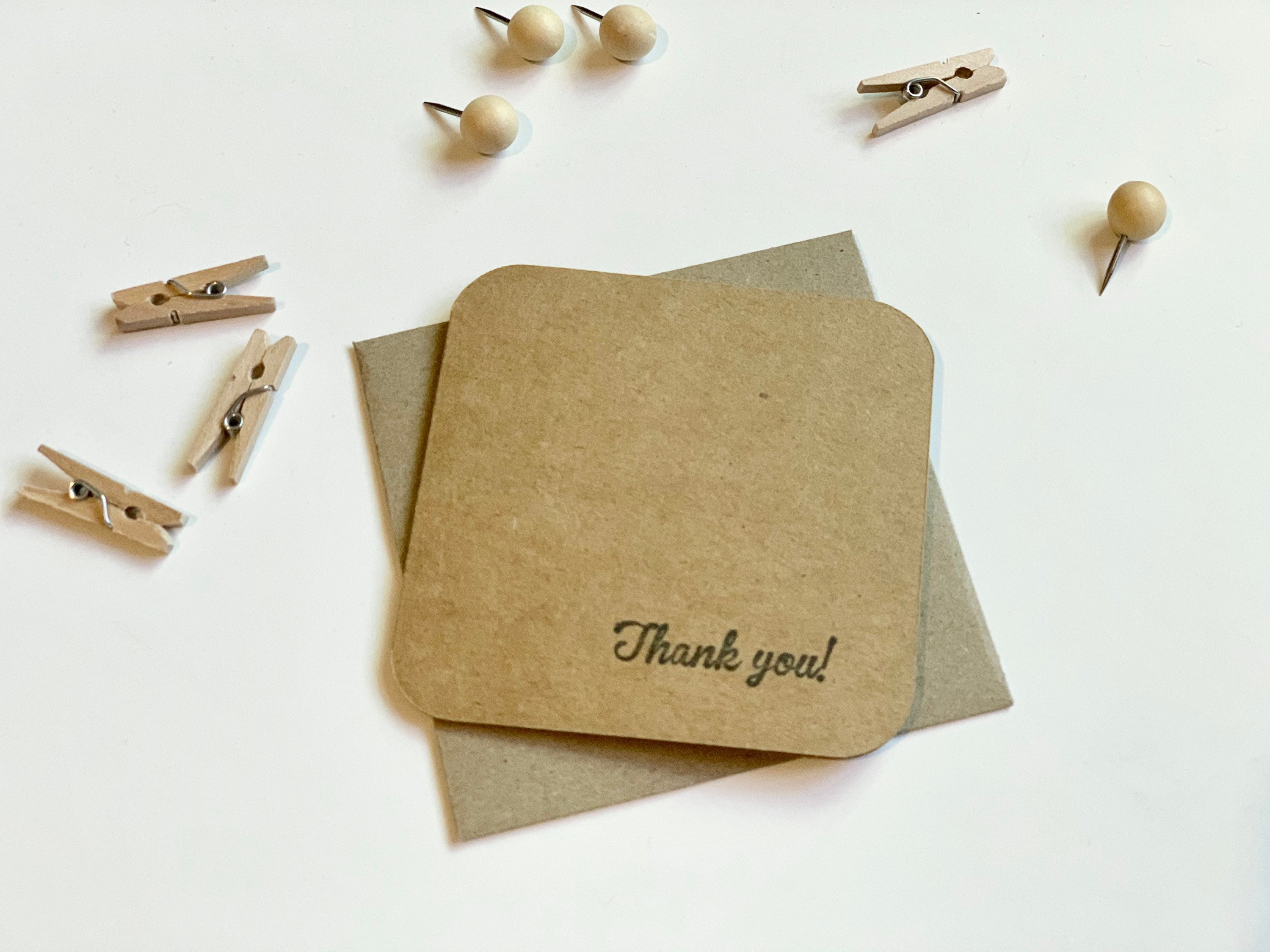 Mini Thank You Cards and Envelopes, Mini Card Set, 3 X 3 Note Cards and ...