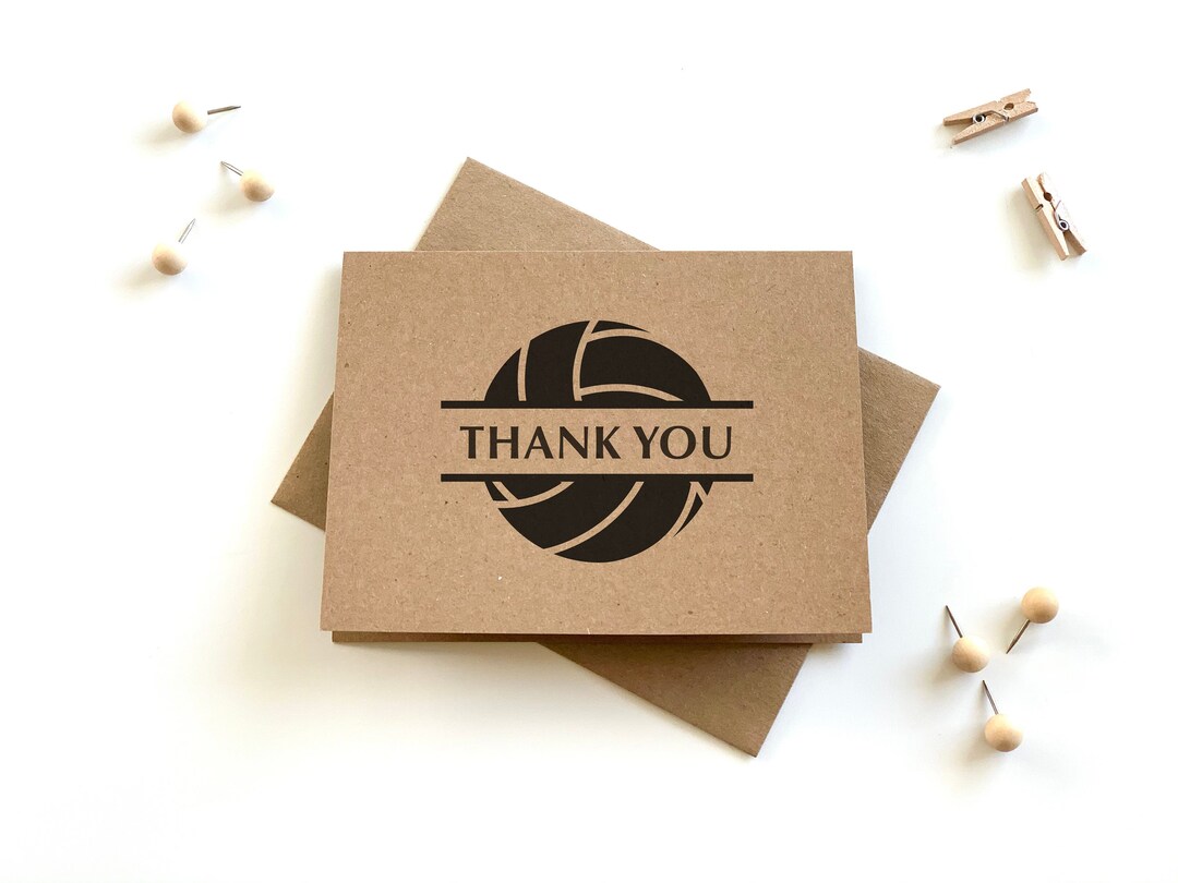 Volleyball Thank You Cards and Envelopes - Volleyball Notecards With ...