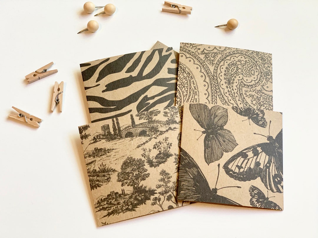3x3 Note Cards With Envelopes, Kraft Mini Cards and Envelopes, Small ...