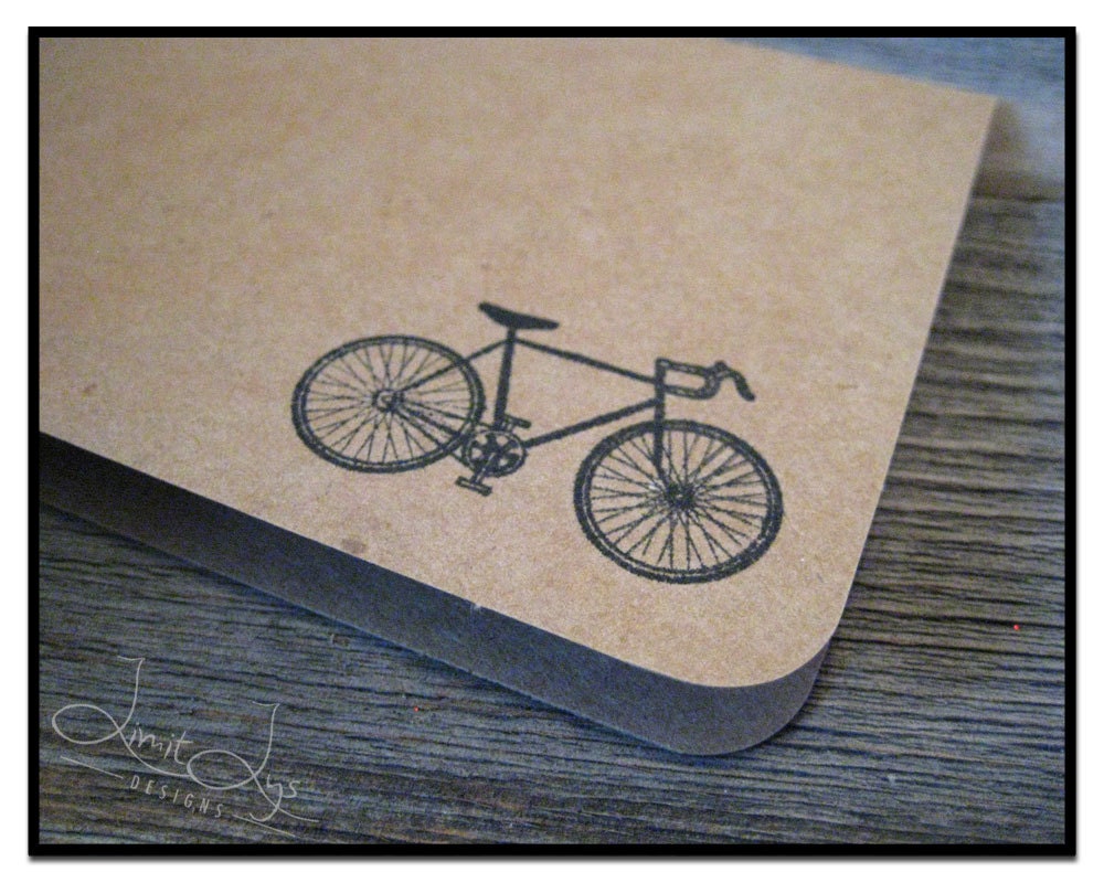 Bike Notecards With Envelopes Bicycle Notecards and | Etsy