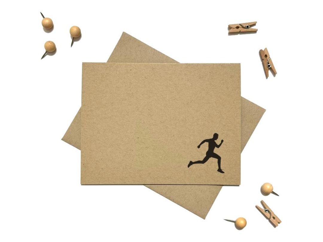 Minimalist Running Cards With Envelopes, Simple Run Thank You Notes ...