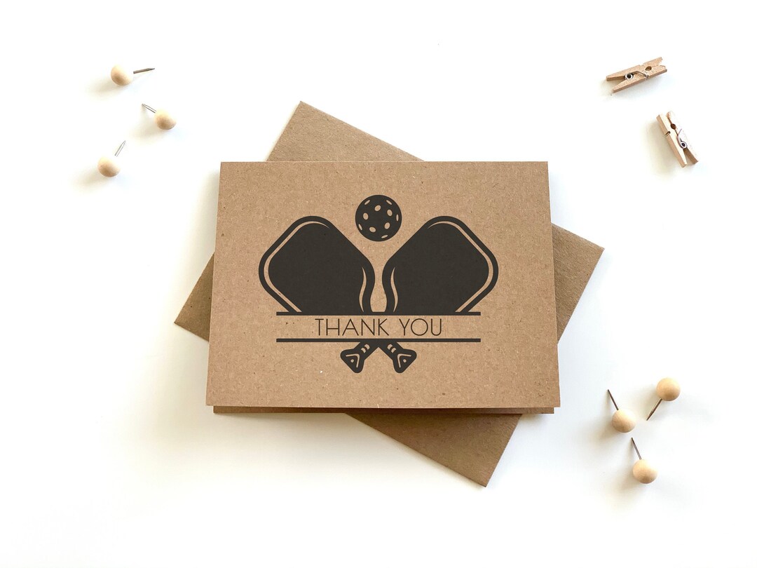Pickleball Thank You Cards With Envelopes, Pickleball Notecards and ...