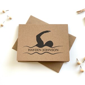 Freestyle Swimming Cards With Envelopes, Recycled Swim Thank You Notes ...