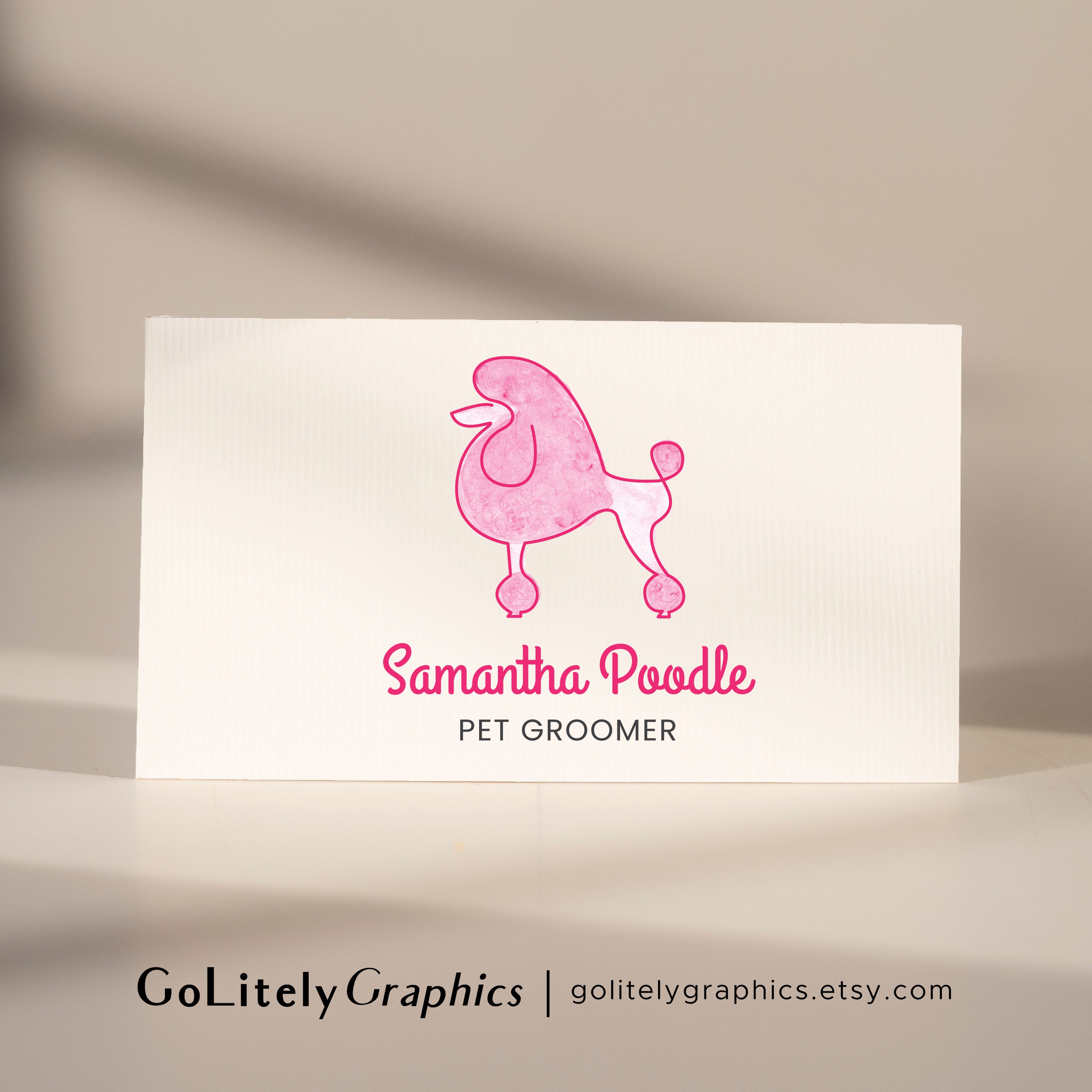 Pretty Pink Poodle Pet Grooming Logo Logo Design Template Instant ...