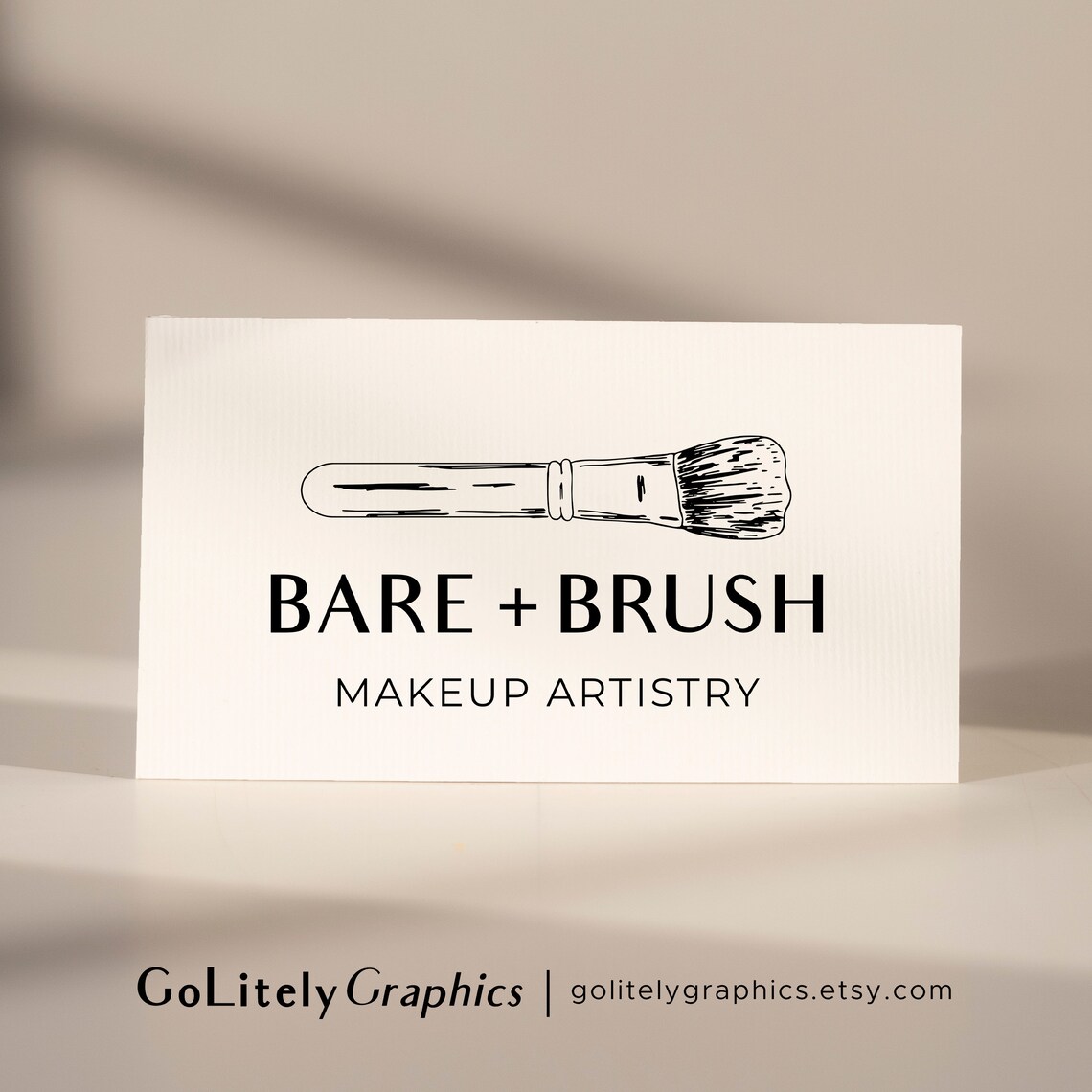 Hand Drawn Makeup Brush Logo, Brush Logo, Makeup Logo | Logo Design ...