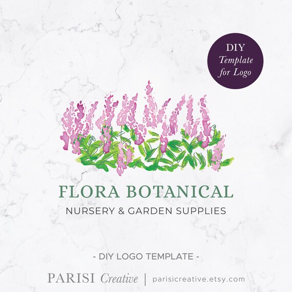 Feminine Flora Botanical Logo Logo Design Template Instant | Etsy
