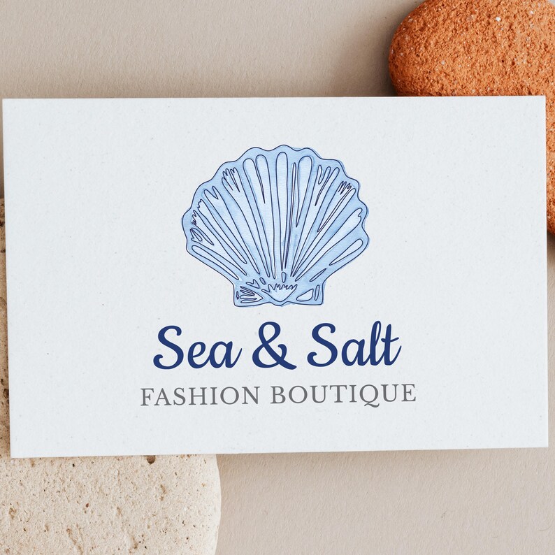 Nautical Watercolor Shell Logo | Logo Design Template | Instant ...
