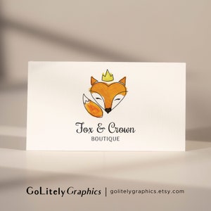 Fox & Crown Fox Logo Logo Design Template Instant Download - Etsy