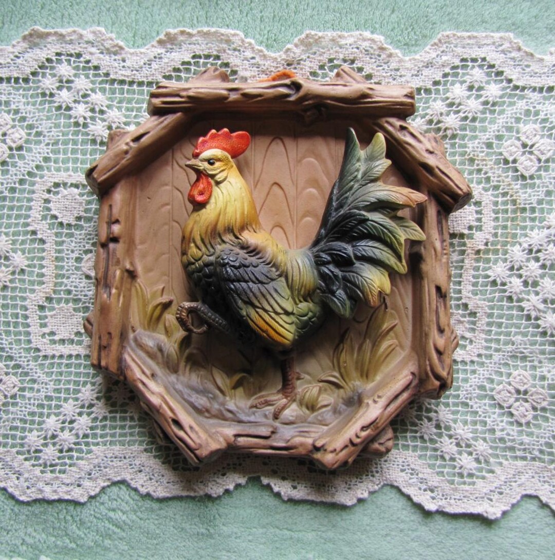 Vintage Ries Japan Ceramic Farm Chicken Rooster Wall Plaque - Etsy