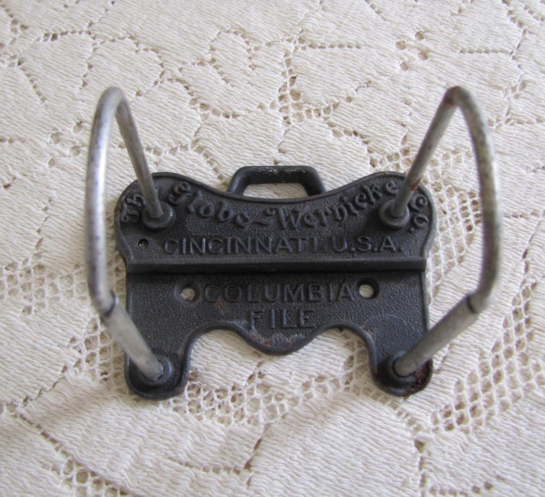 Vintage Globe Wernicke Columbia File Metal Receipt Holder Industrial ...