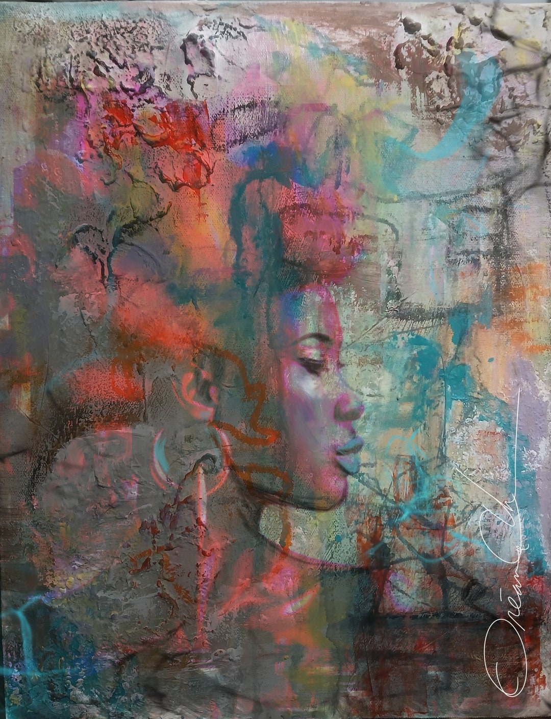 Abstract Realism Art, Painting, Digital Art Print, Art Work, Women Art ...