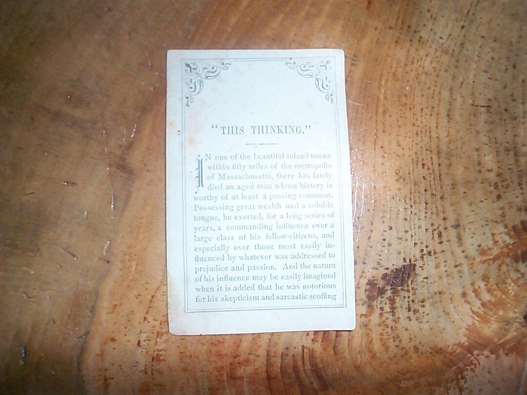 1870 Jehovah's Witness Tract / Brochure American Tract Society SUPER ...