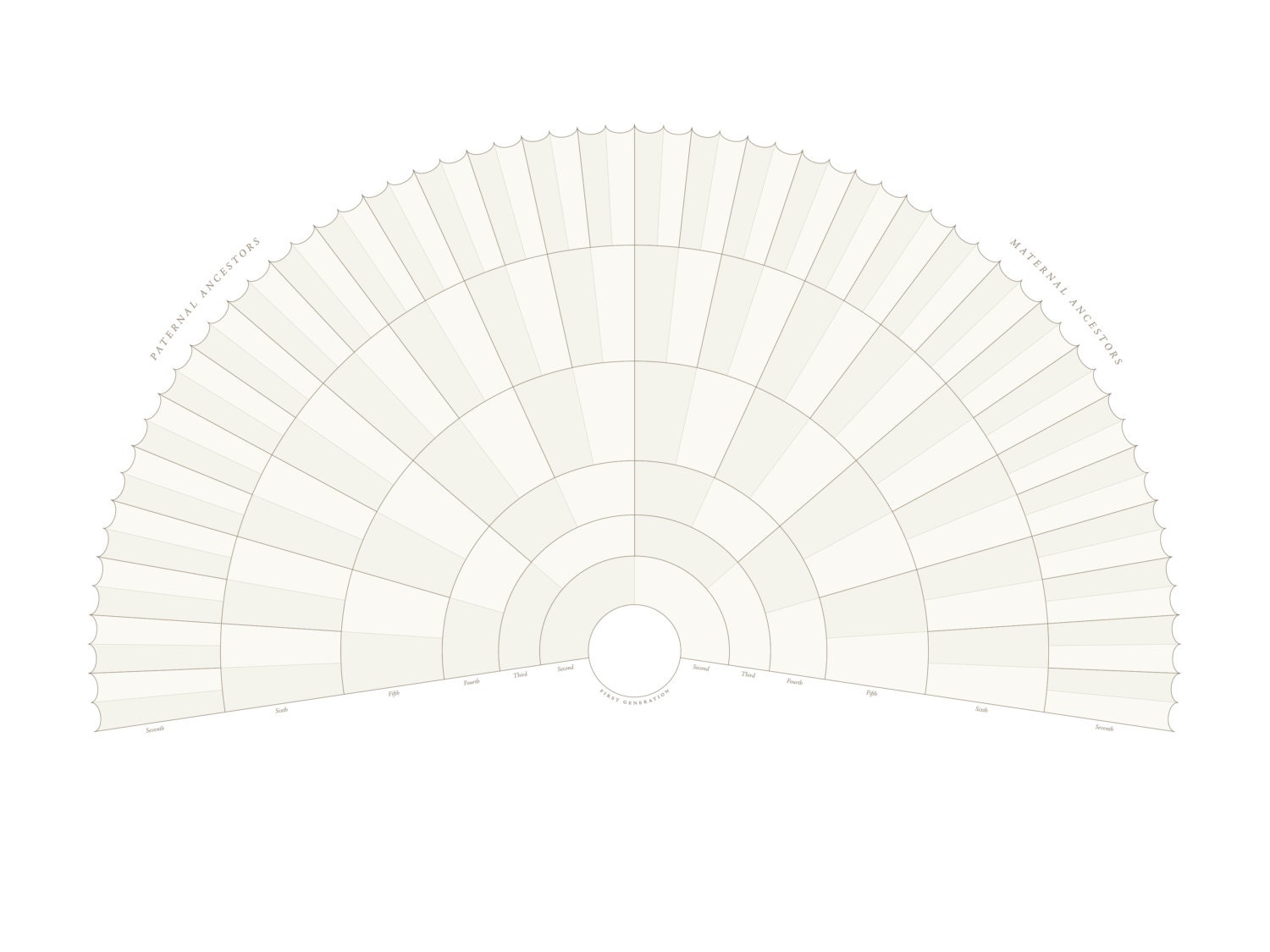 Blank Genealogy Fan Chart - Etsy