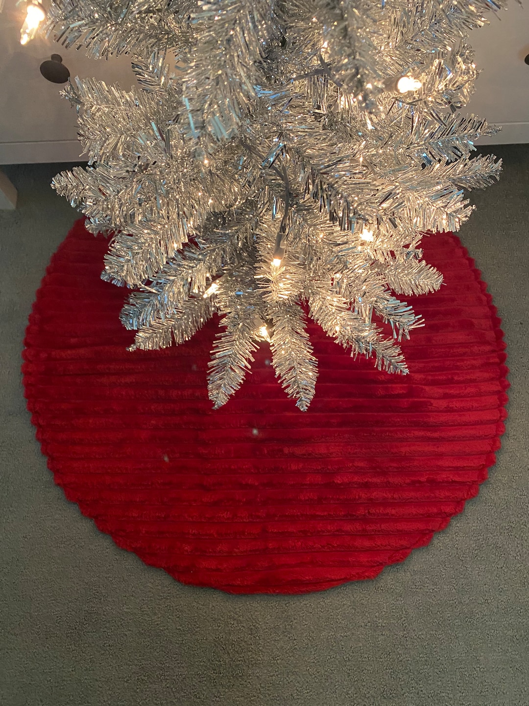 Red Plush Ribbed Micro Fleece Tree Skirt 23” - Etsy