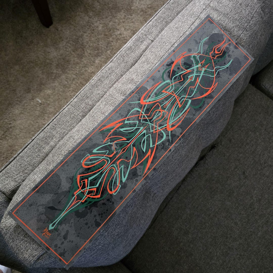 Hand Painted Pinstriping Art Panel - Etsy