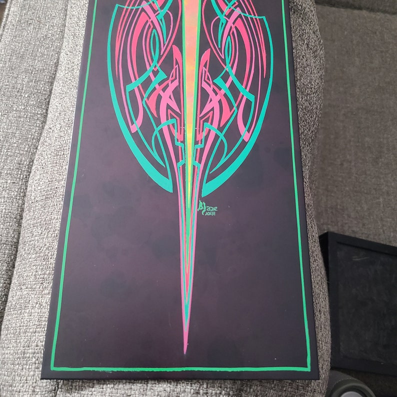 Pinstriped Art Panel - Etsy