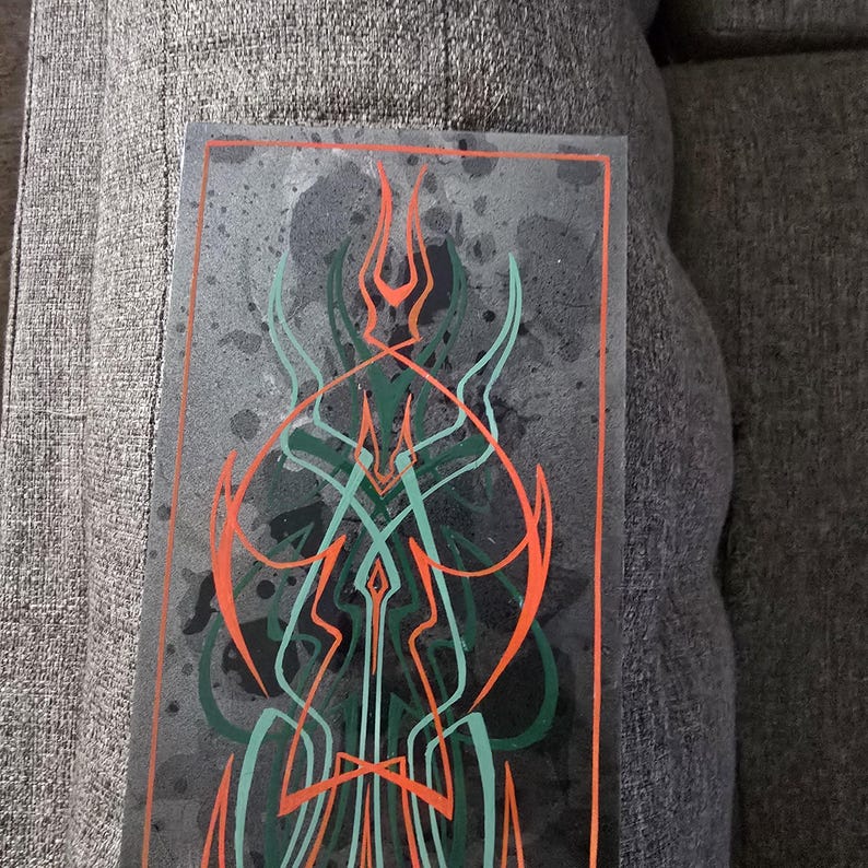 Hand Painted Pinstriping Art Panel - Etsy