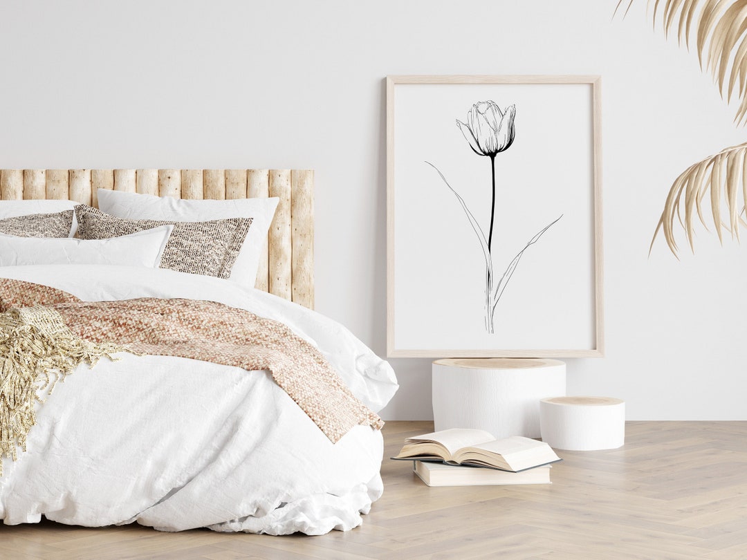 Tulip Wall Art, Tulip Digital Print, Botanical Print, Digital Wall Art ...