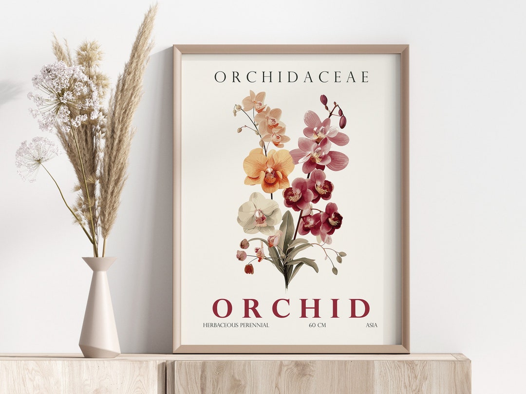Orchid Digital Print, Orchid Wall Decor, Floral Poster, Floral Artwork ...