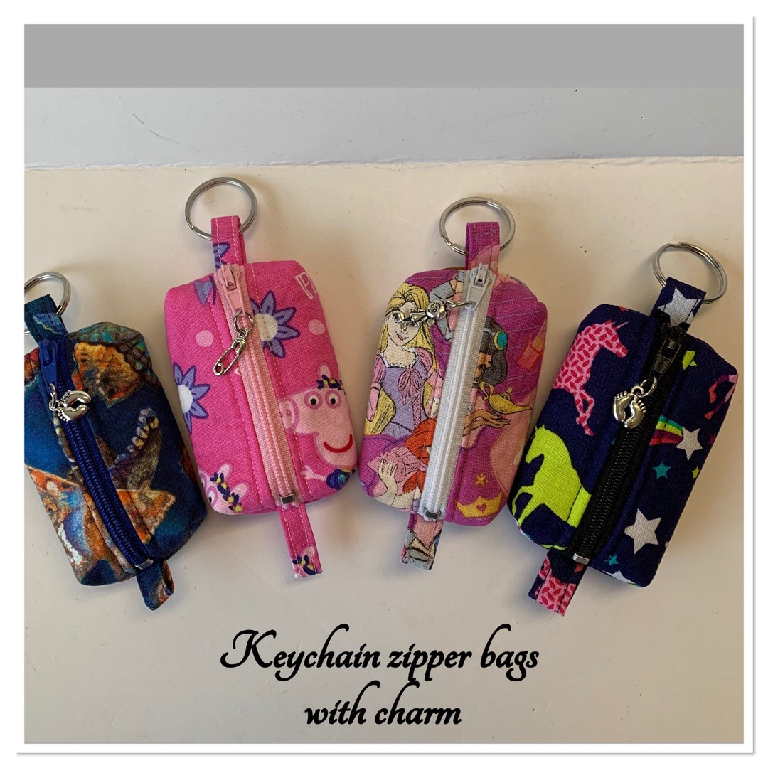 Tiny Zipper Keychain Bluetooth or Earbud Pouch With Charm - Etsy
