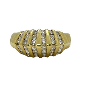 Diamond Ring Pointed Arch Dome 18k Yellow Gold Size 8 - Etsy