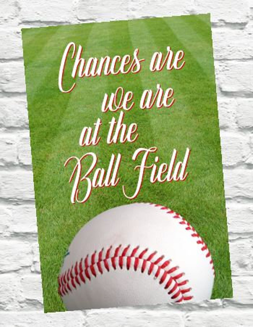 Baseball Sign for Wreaths Ball Field Sign Check the Ball - Etsy