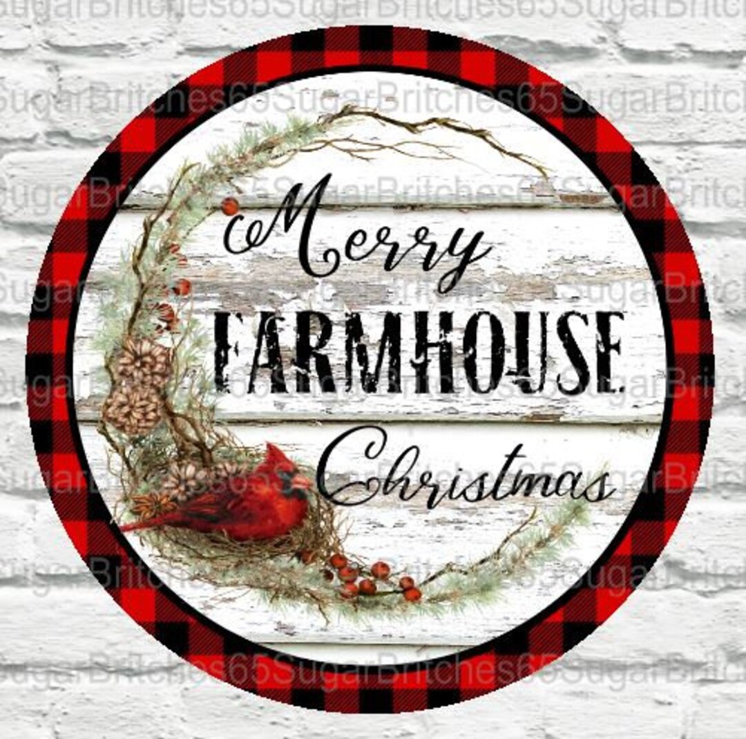 Merry Farmhouse Christmas Sign, Christmas Signs, Christmas Decor ...