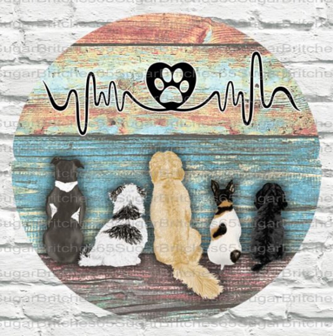 Dog Themed Wreath Sign Dog Theme Decor Dog Sign for Wreaths - Etsy