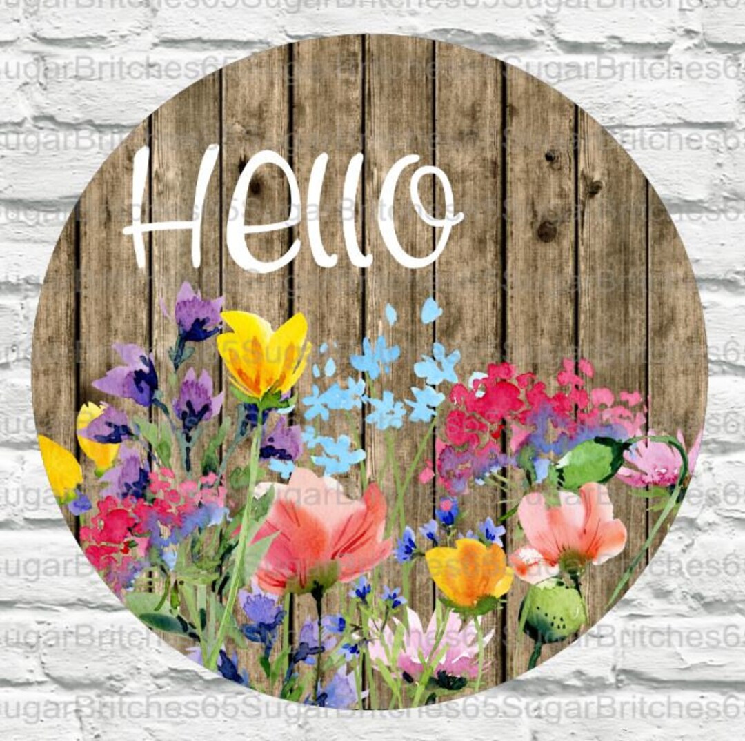 Spring Sign, Summer Sign, Floral Sign, Floral Wreath Sign, Floral ...