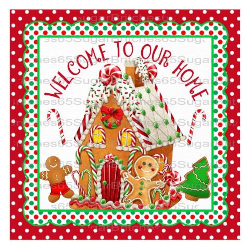 Christmas Gingerbread Sign Gingerbread Sign Welcome to Our - Etsy