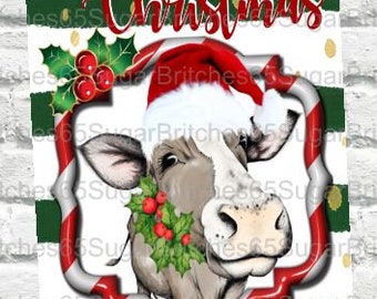 6 X 12 Christmas Sign Cows Christmas Sign - Etsy