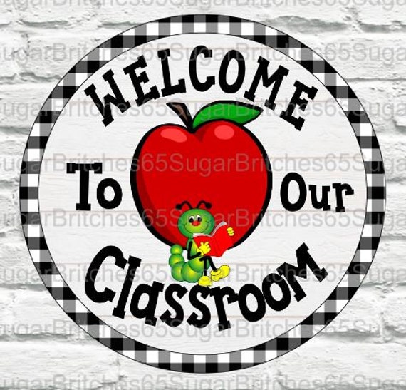 Welcome to Our Classroom Teacher Sign Teacher Wreath Sign - Etsy