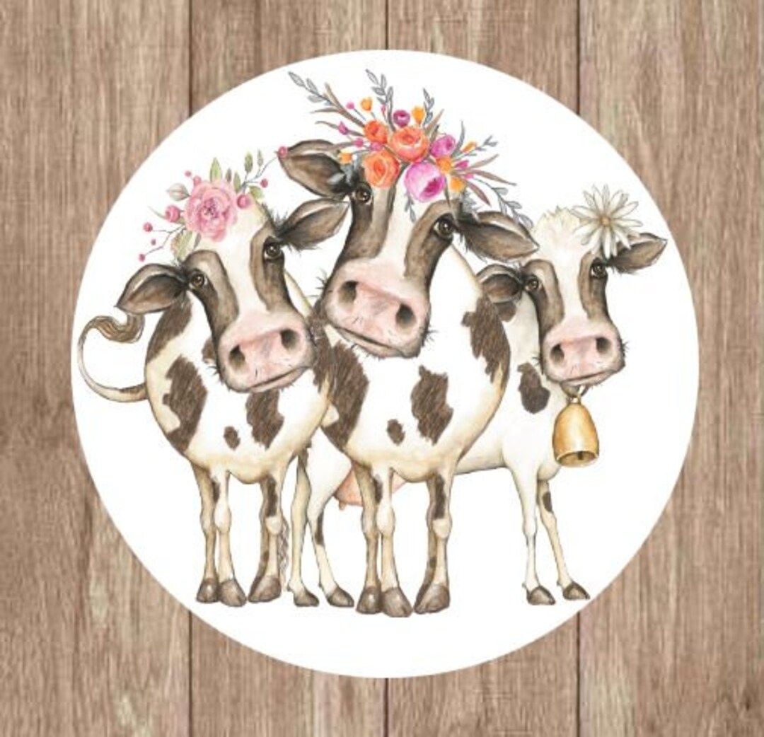 Cow Wreath Sign, Cow Sign, Wreath Attachment, Wreath Decor, Wreath ...