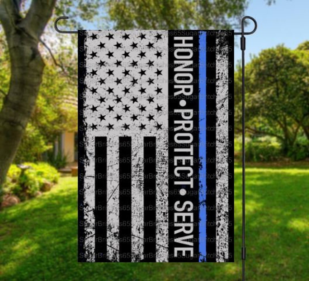 Police Department Garden Flag, Thin Blue Line Flag, Police Flag, Gift ...