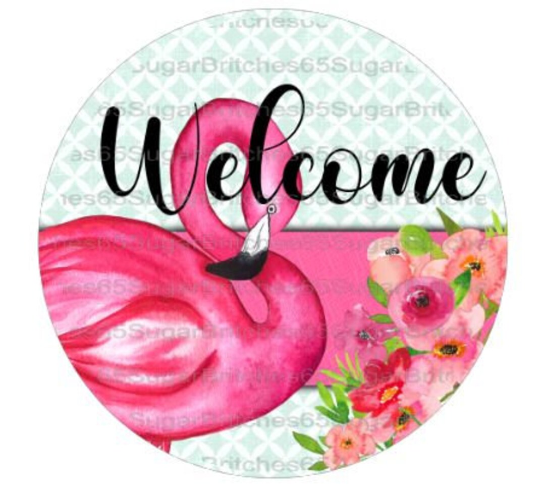 Flamingo Wreath Sign, Flamingo Welcome Sign, Flamingo Sign, Flamingo ...