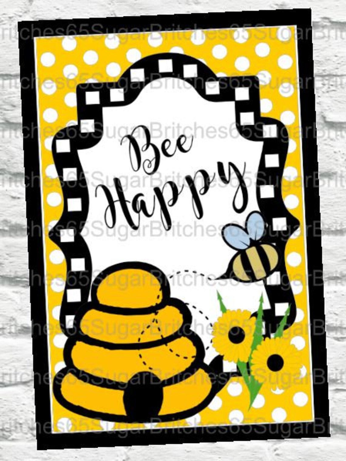 Bee Happy Wreath Sign Bee Themed Sign for Wreaths Bee Decor | Etsy