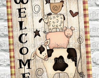 Farm Theme Welcome Sign - Etsy