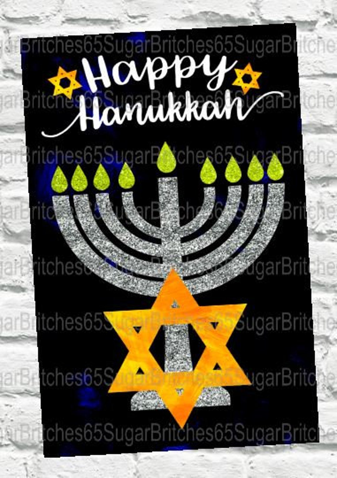 Happy Hanukkah Sign, Hanukkah Wreath Sign, Metal Hanukkah Sign ...