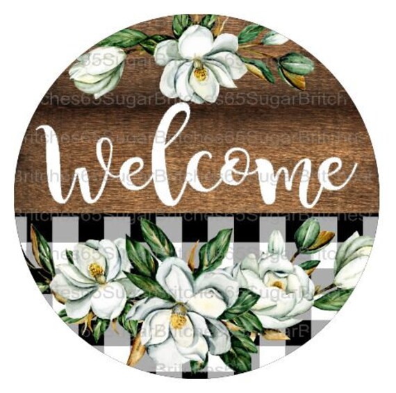 Welcome Wreath Sign Magnolia Sign Magnolia Decor Summer - Etsy