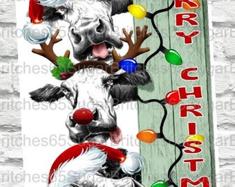 6 X 12 Christmas Sign Cows Christmas Sign - Etsy