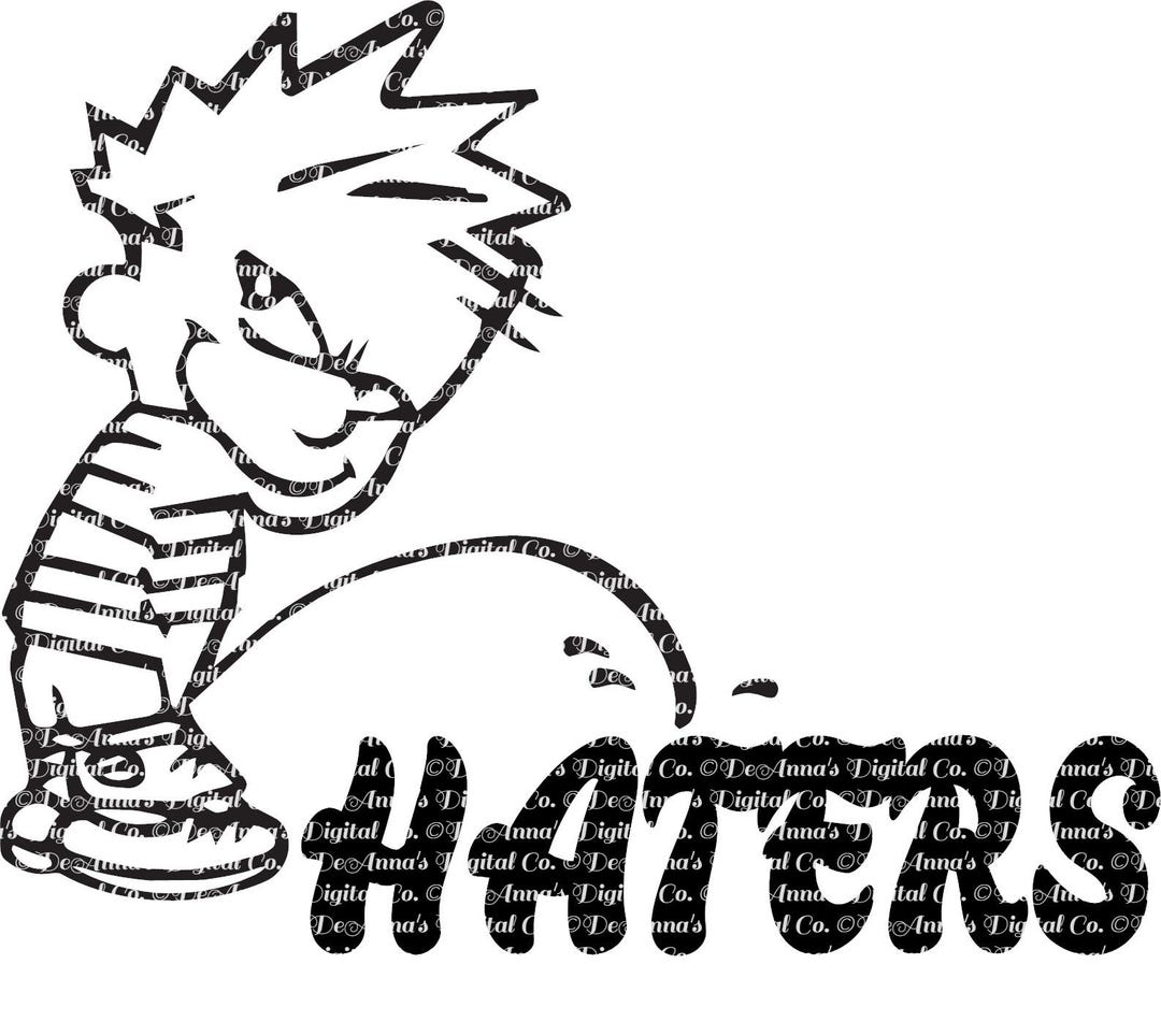Calvin Peeing on Haters SVG: Funny Cartoon Design (digital Download) - Etsy