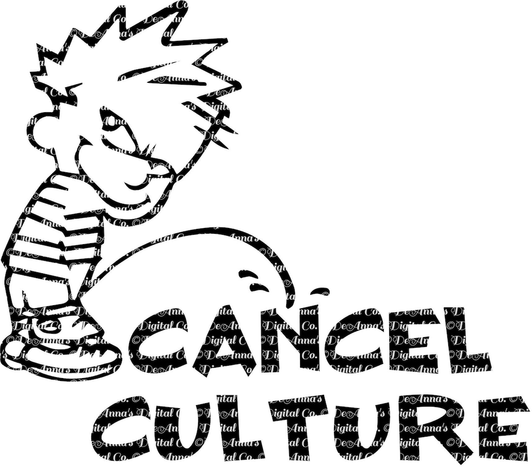 Calvin Peeing on Cancel Culture SVG: Bold Statement Clipart (digital ...