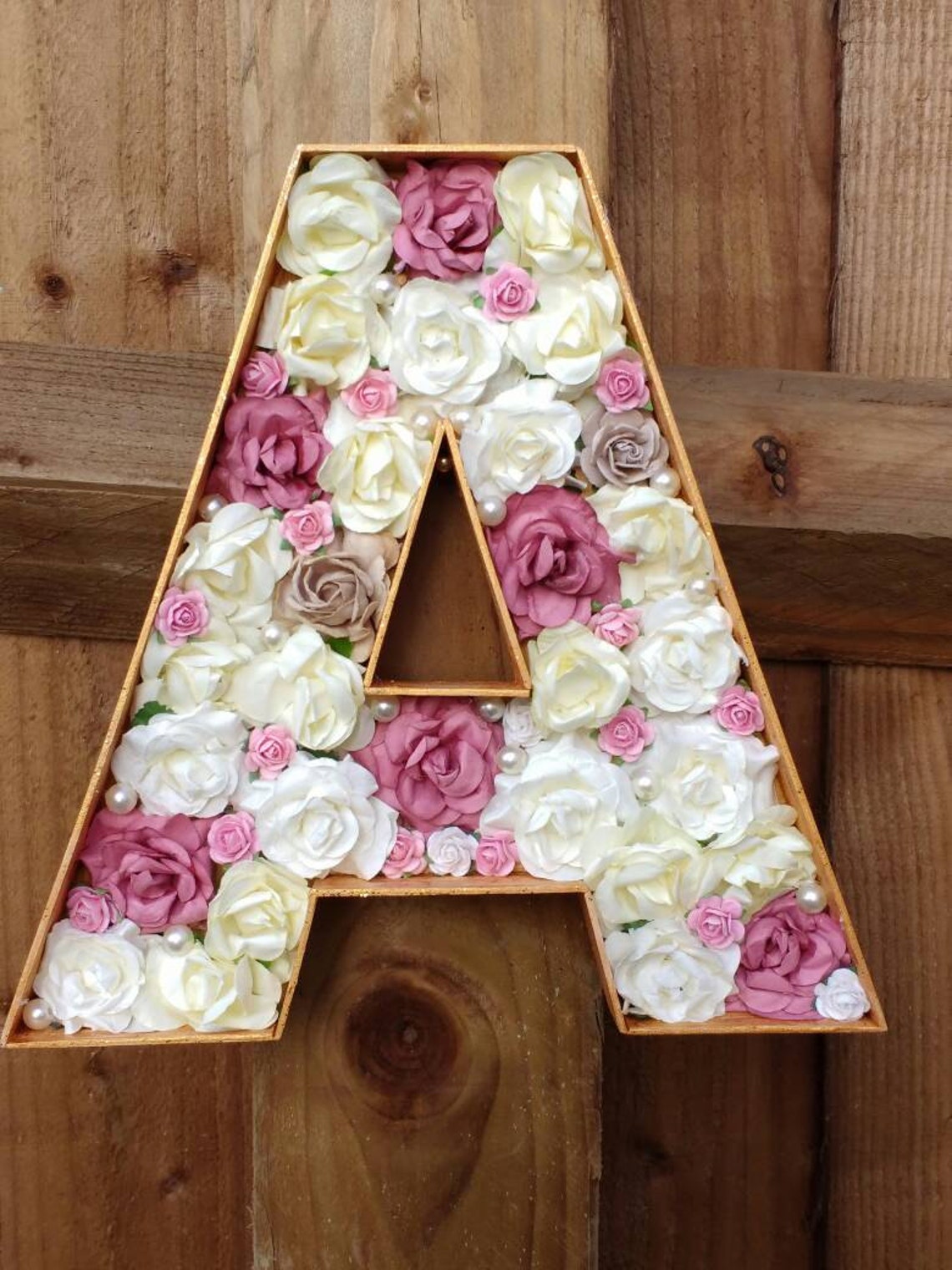 5 Flower filled Letters any colour wall decor | Etsy