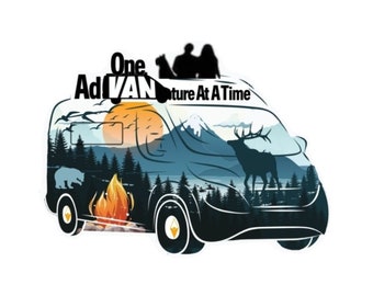 Surf's Van Blue Die Cut Weatherproof Sticker Tumbler Stickers Laptop ...