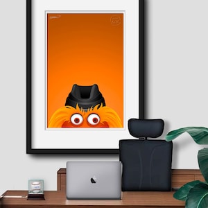 Minimalist Gritty Square Poster Print Philadelphia Flyers Mascot - NHL ...